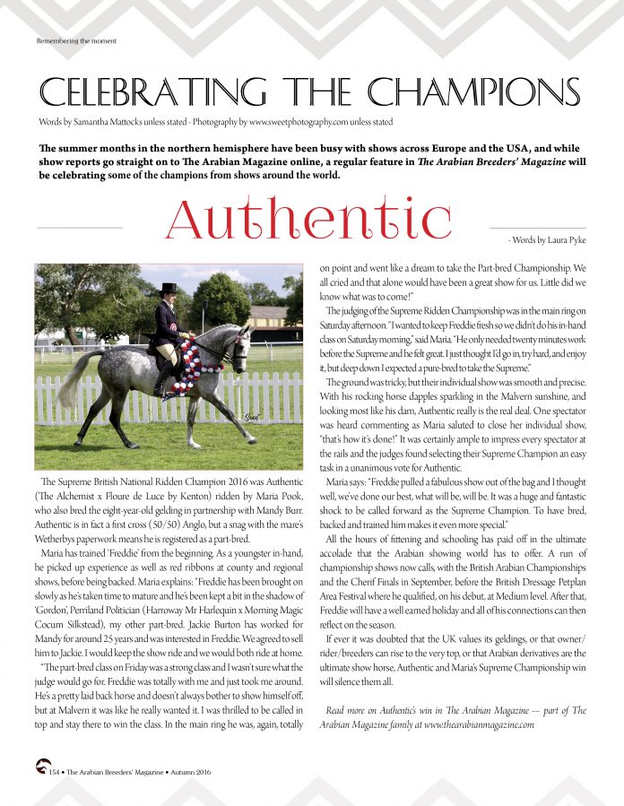 The Arabian Breeders' Magazine: Celebrating the Champions – Authentic ...