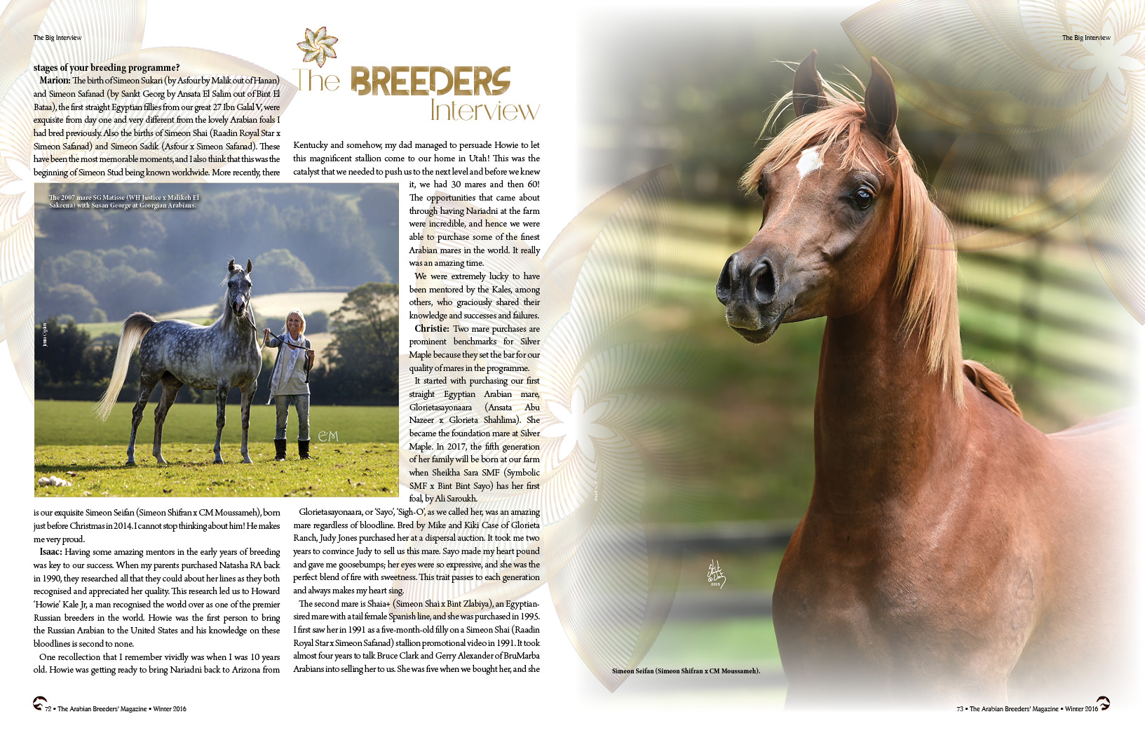 The Arabian Breeders' Magazine: The Breeders Interview - Georgian ...