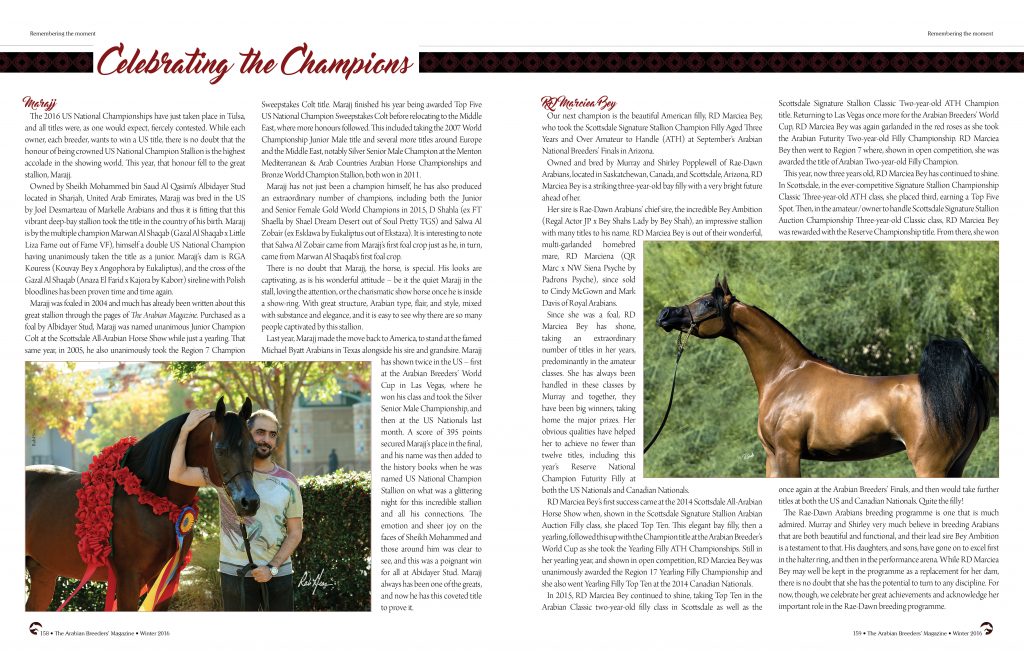 The Arabian Breeders' Magazine: Celebrating the Champions - Marajj ...
